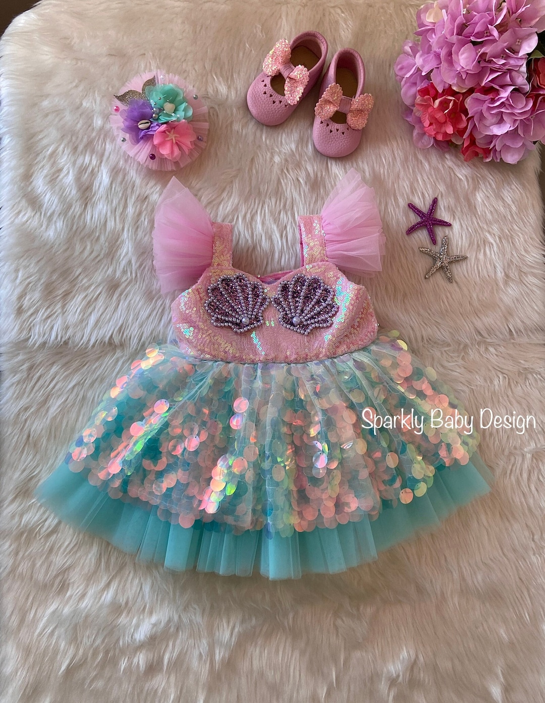 Ariel Inspired Costume Mermaid Costume.mermaid Dress ,baby Girl Dress ...