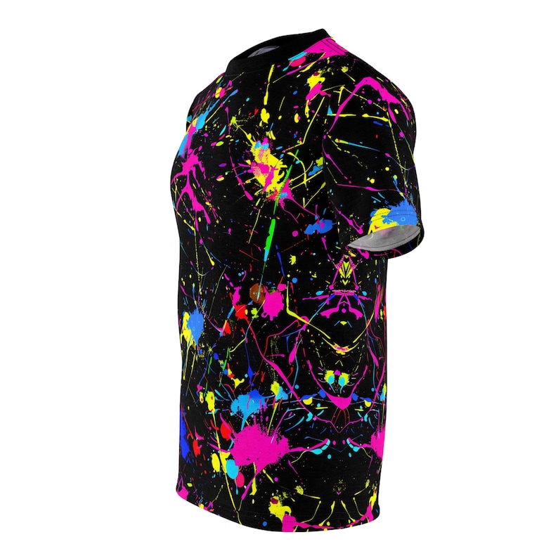 Neon Paint Splatter T-shirt: Abstract Party Tee - Etsy