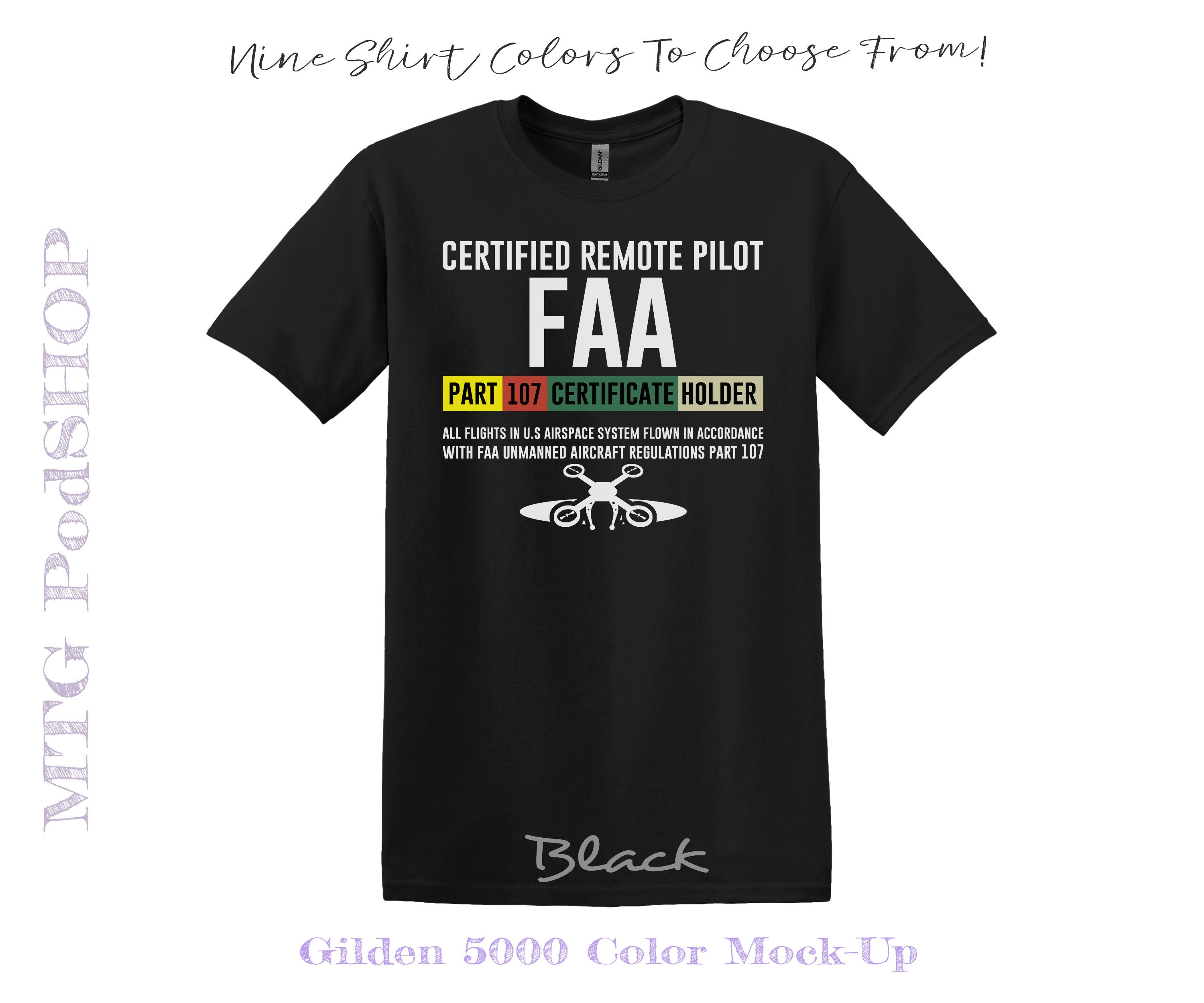 FAA Certified Remote Pilot Tee, Drone Pilot Tee, Certified Remote Pilot ...
