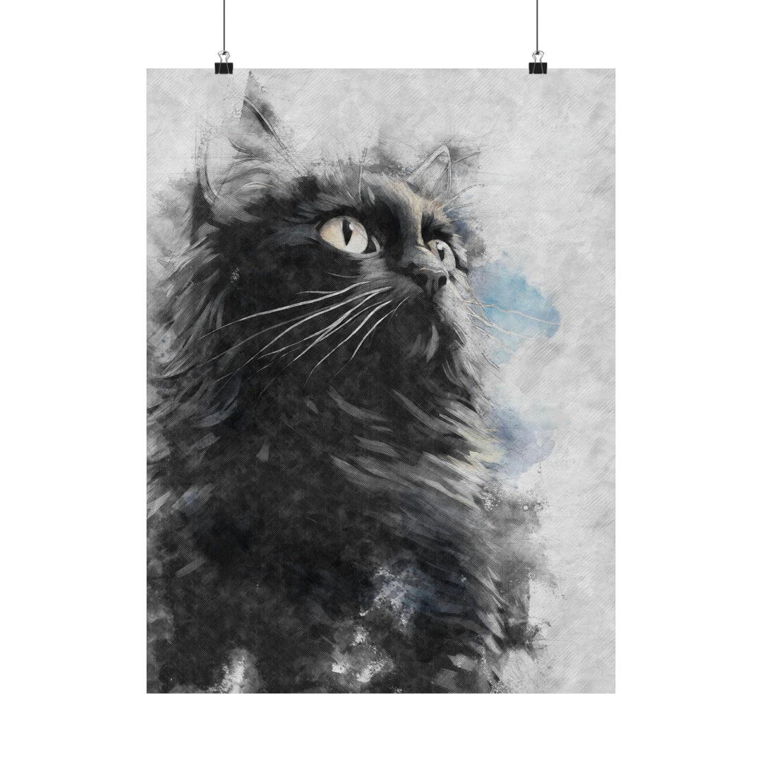 Black Cat 18" X 24" Poster, Cat Lovers Art, Home Decor, Original Art ...