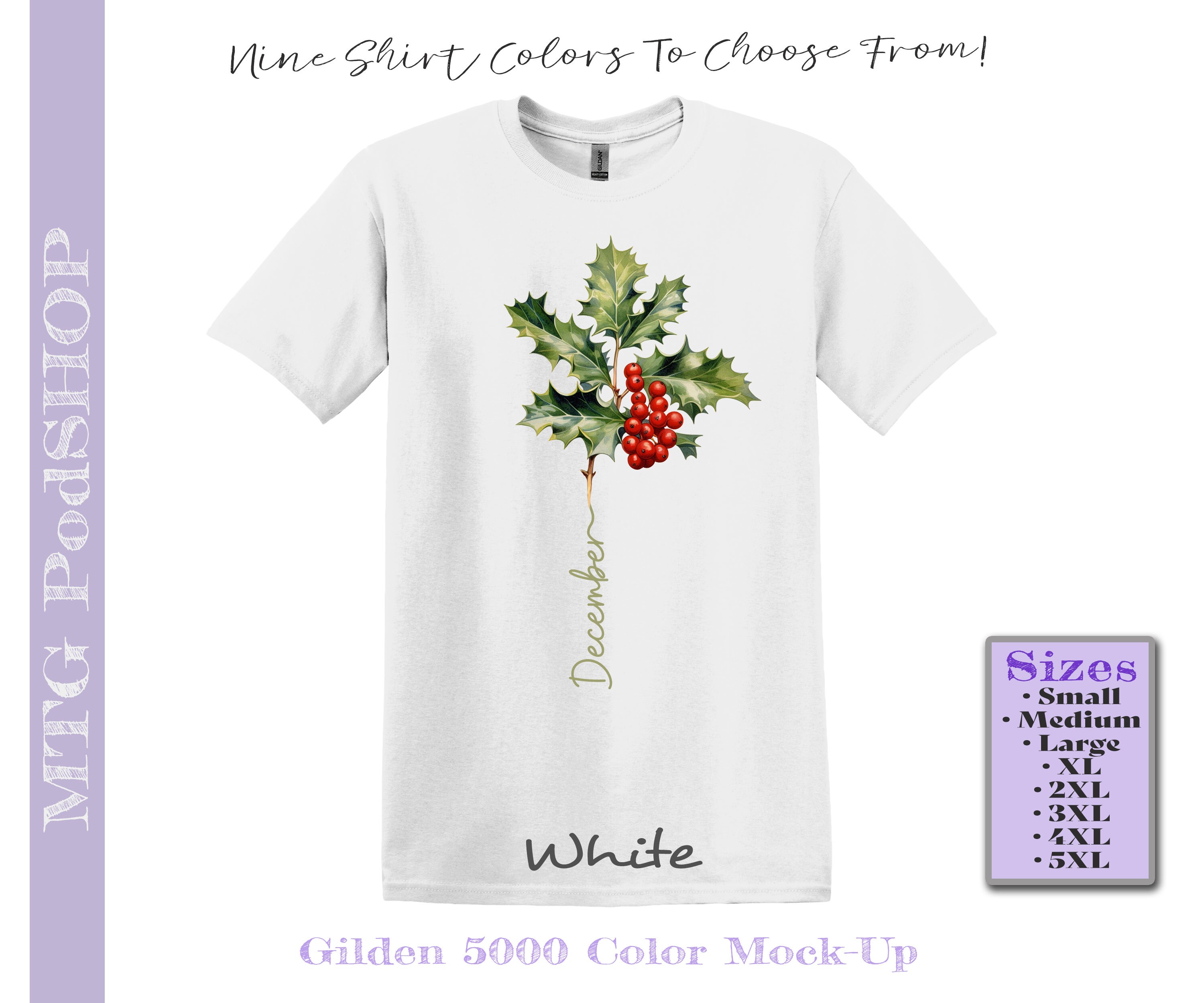 Birth Flower, Birth Month Botanical for December V1, Flower Shirt ...