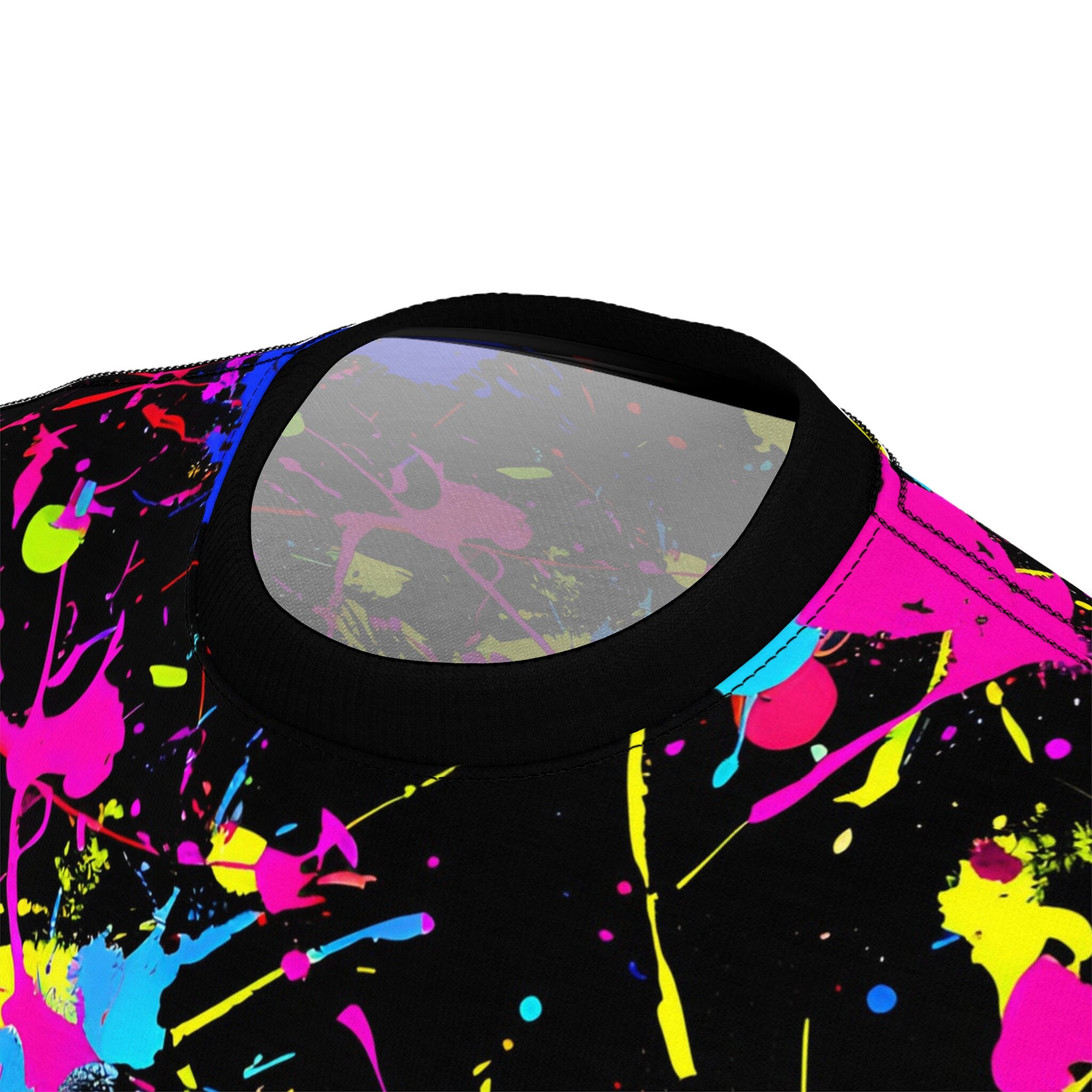 Neon-abstract Tee 2, Paint-splatter Tee, Limited Edition, Party Shirt ...