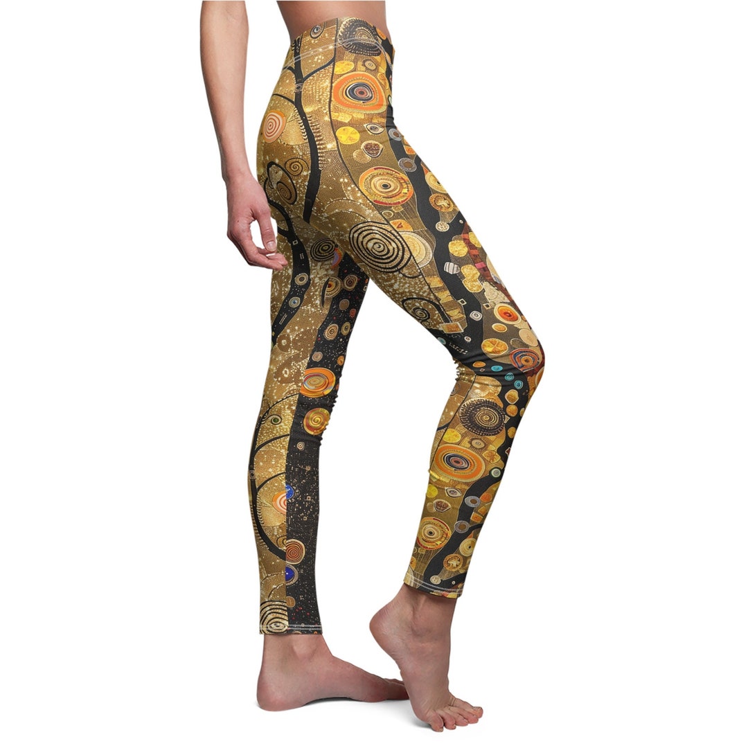 Artistic Leggings, Abstract Art Leggings, Klimt-inspired, Designer ...