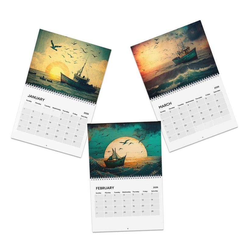 2026 Wall Calendar, Mariner's Ocean Calendar With 2026 Retro Ocean ...