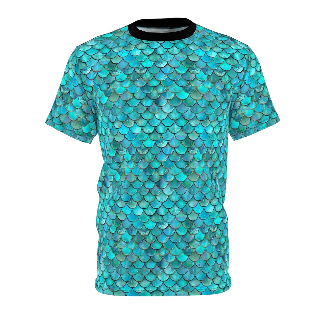 Turquoise Fish Scales Tee: Pearlescent Artist T-shirt - Etsy