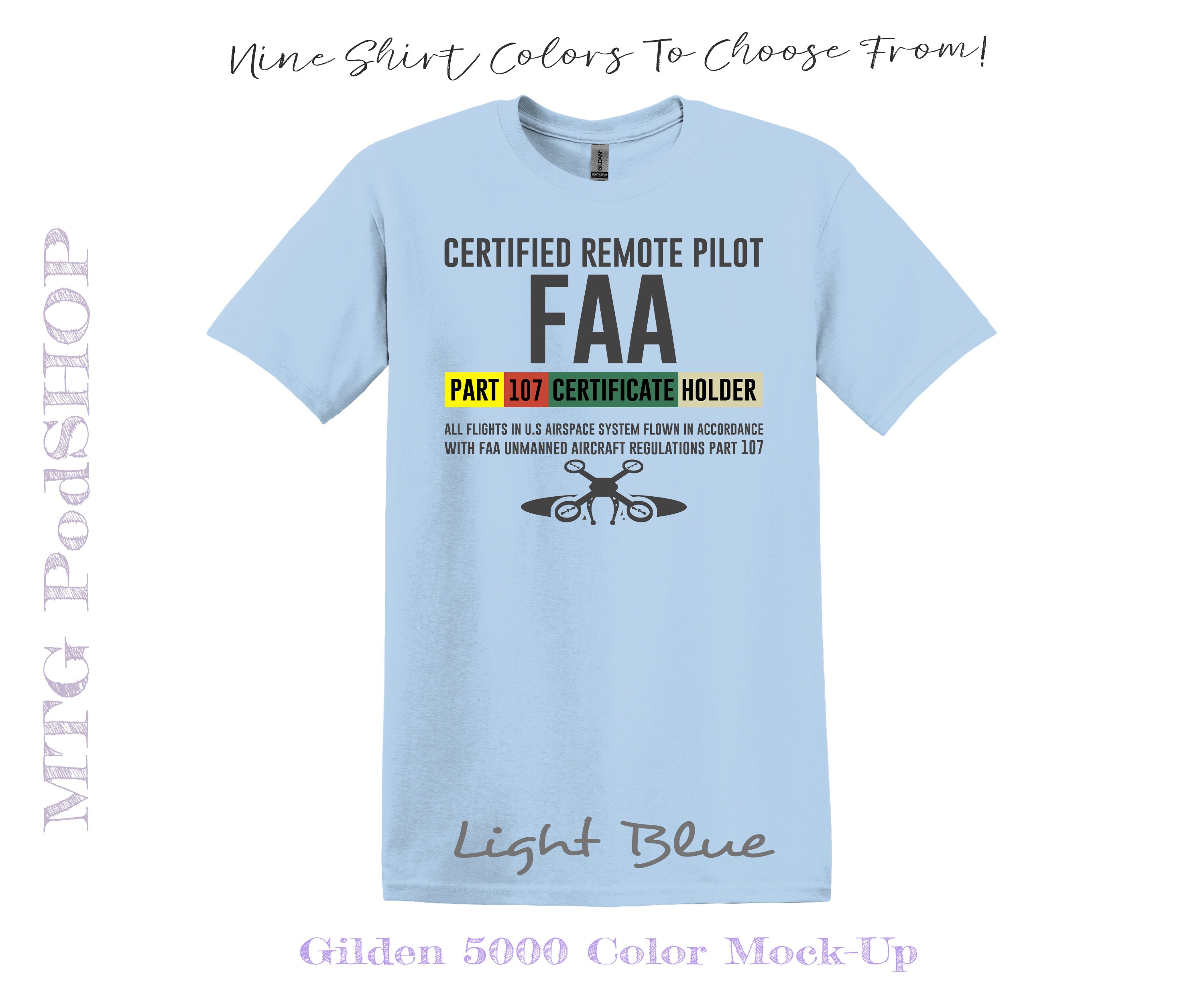 FAA Certified Remote Pilot Tee, Drone Pilot Tee, Certified Remote Pilot ...