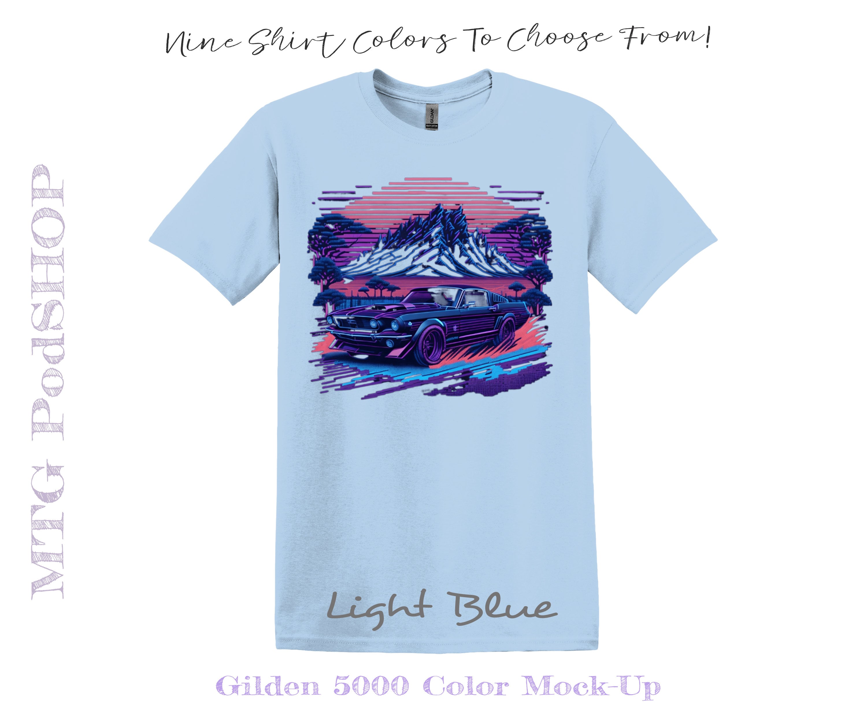 Vintage Ford Mustang Tee Classic Hot Rod Drawing Shirt, Car Show ...