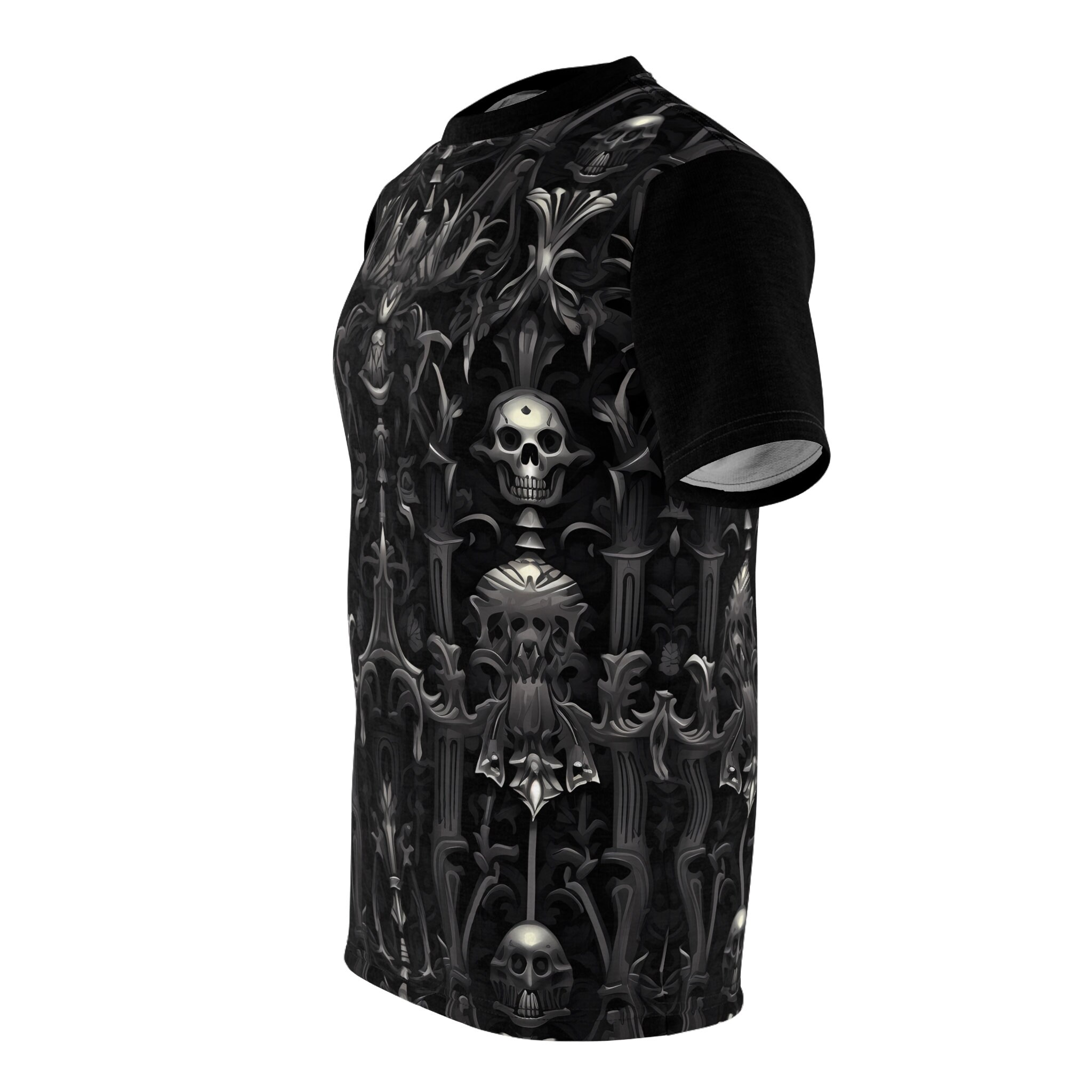 Gothic Skull Art T-shirt: Black Metal Biker Tee - Etsy