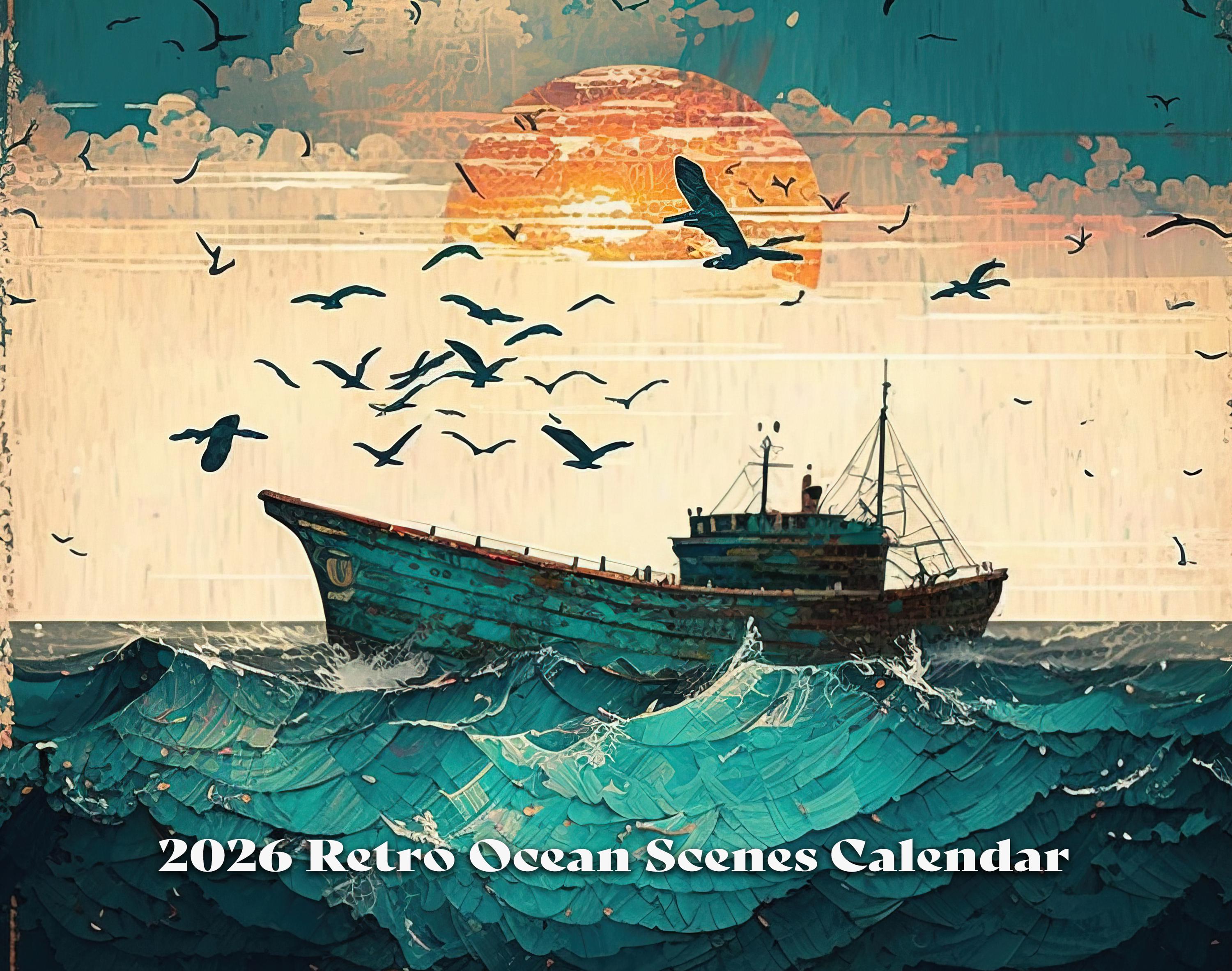 2026 Wall Calendar, Mariner's Ocean Calendar With 2026 Retro Ocean ...