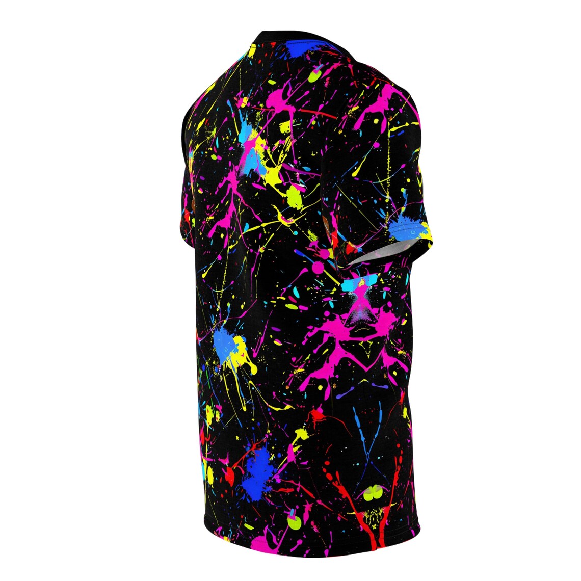 Neon-abstract Tee 2, Paint-splatter Tee, Limited Edition, Party Shirt ...