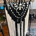 Gothic Black & White Handmade Macrame on Drift Wood Wall Hanging - Etsy