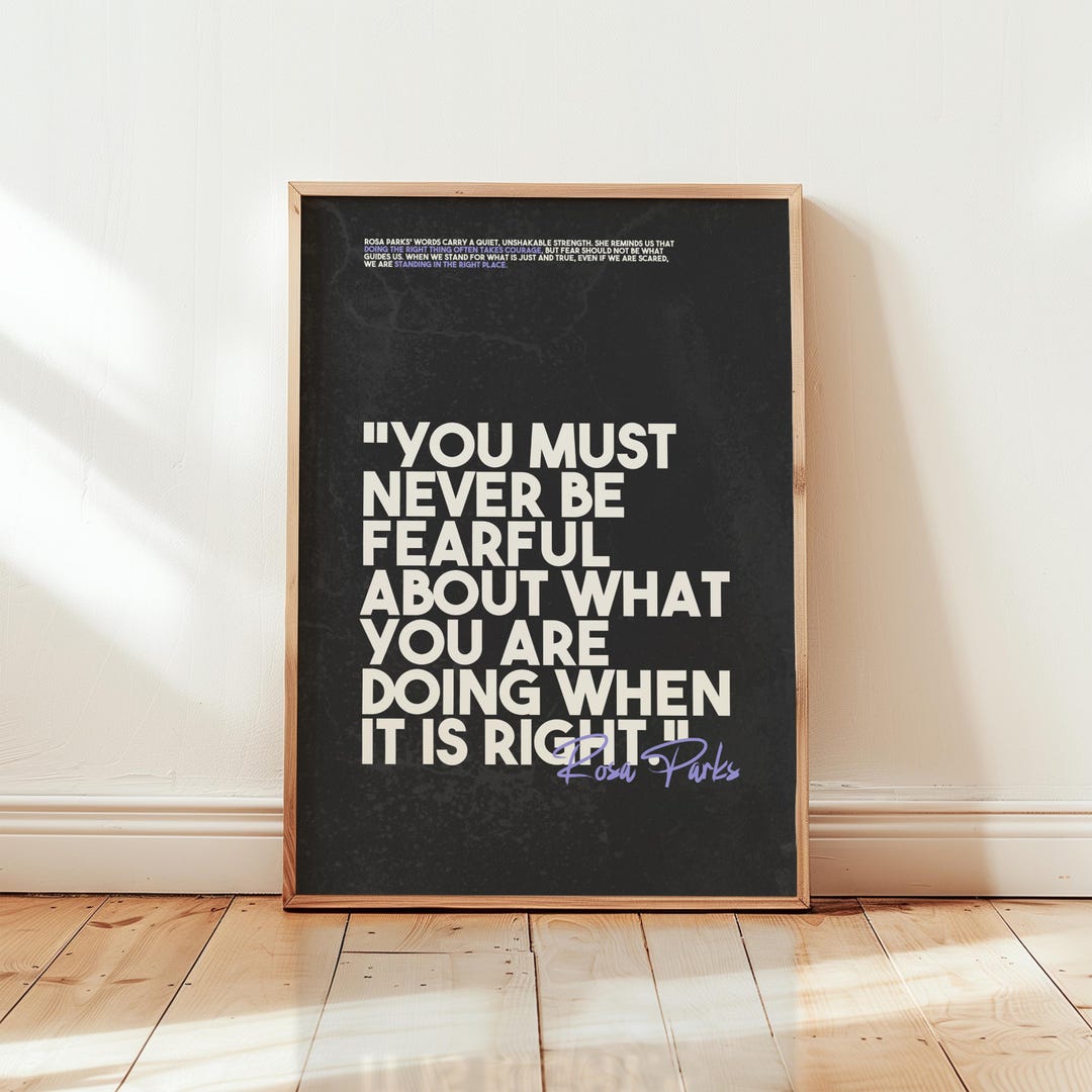Rosa Parks' Quote Print – Inspirational Wall Art – Success Poster for ...