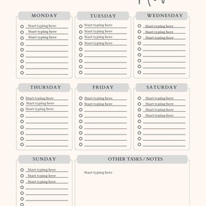 Weekly Cleaning Checklist Editable Minimalist Cleaning Template Instant ...