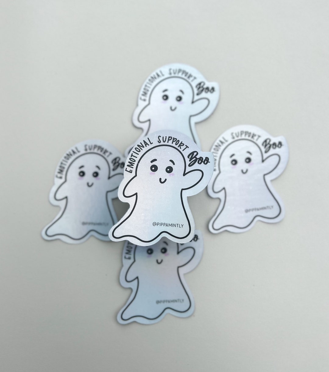 Emotional Support Boo Vinyl Sticker, Funny Sticker, Mental Health ...