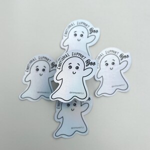 Emotional Support Boo Vinyl Sticker, Funny Sticker, Mental Health ...