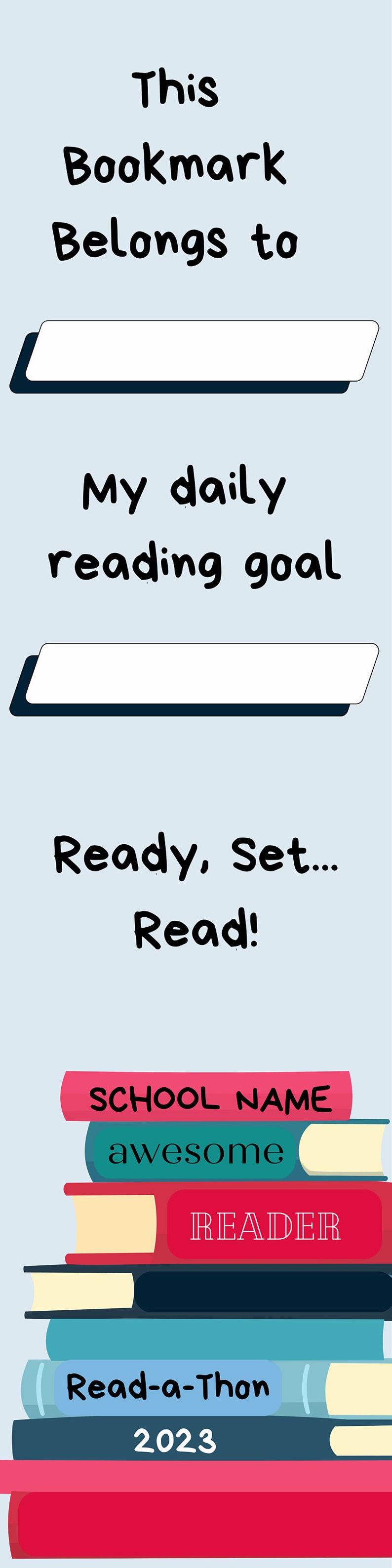 School BOOKMARK Editable Template - Etsy