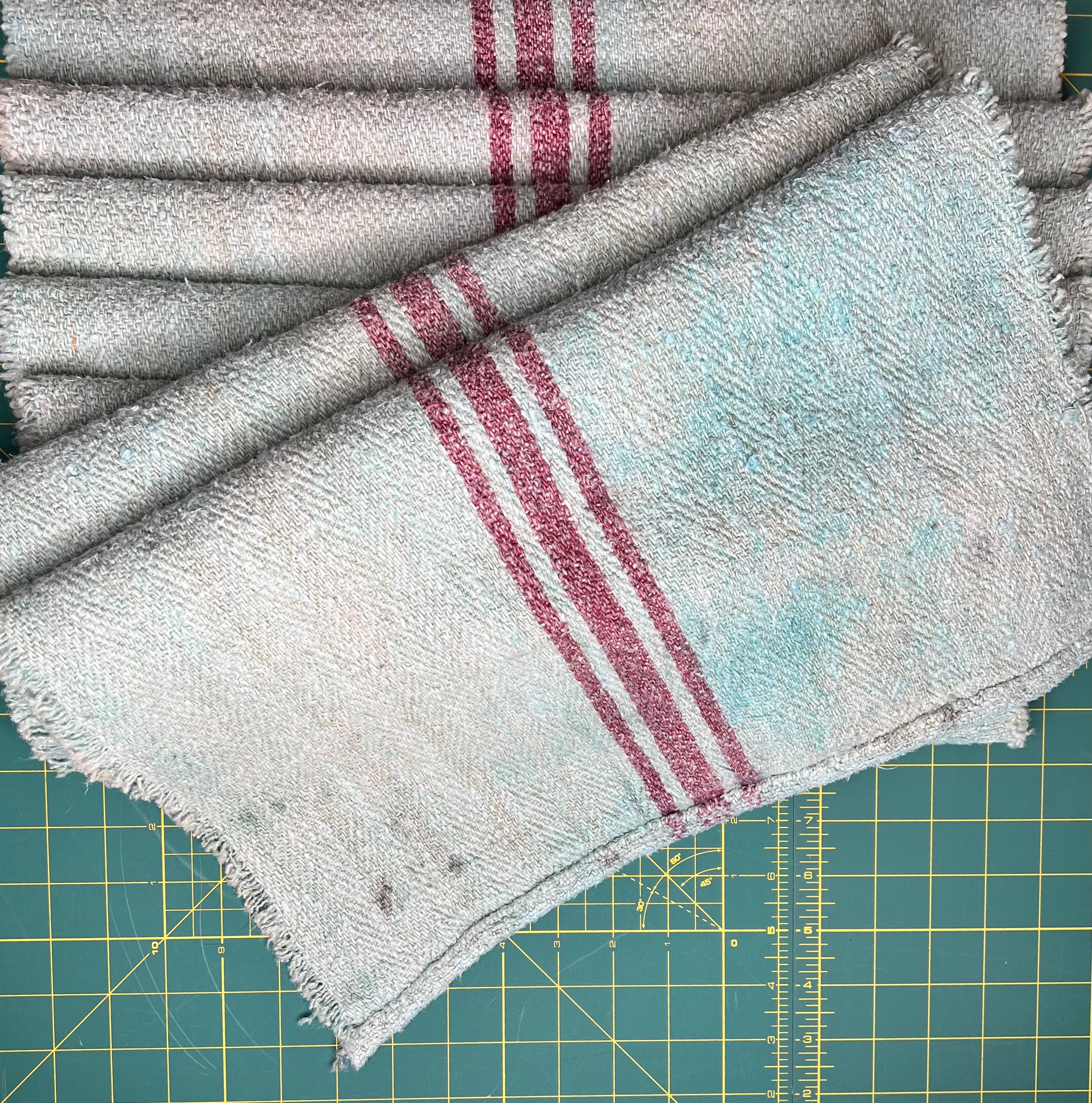 Antique Grain Sack With a Violet Stripes on a Pale Blue Background - Etsy