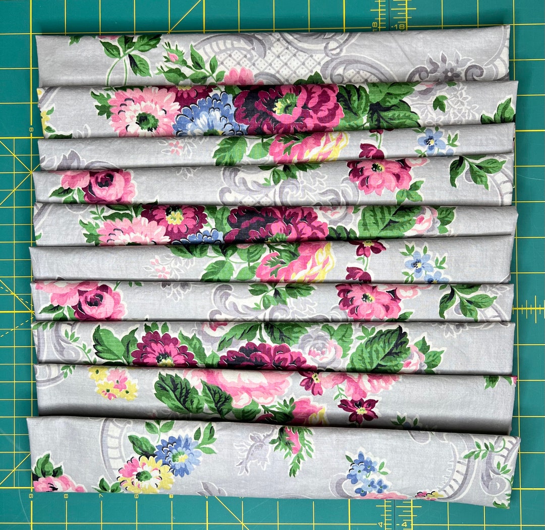 Antique Cotton Faille, Grey Background With Red, Pink, Yellow, Green ...