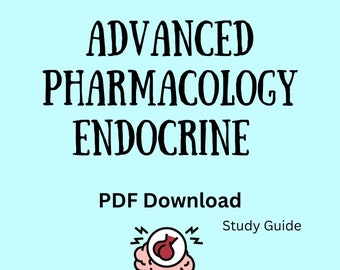 Advanced Pharmacology Study Guide: Endocrine Drugs - Etsy