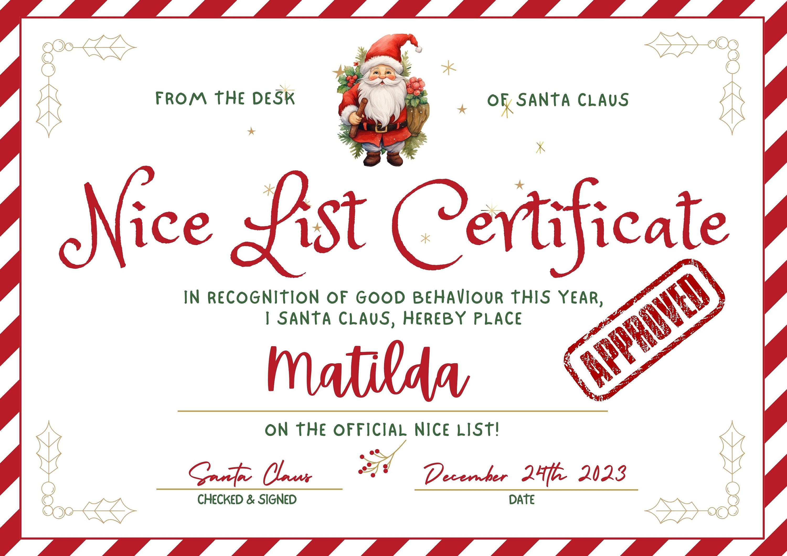 EDITABLE Letter From Santa Printable Christmas Stationary - Etsy