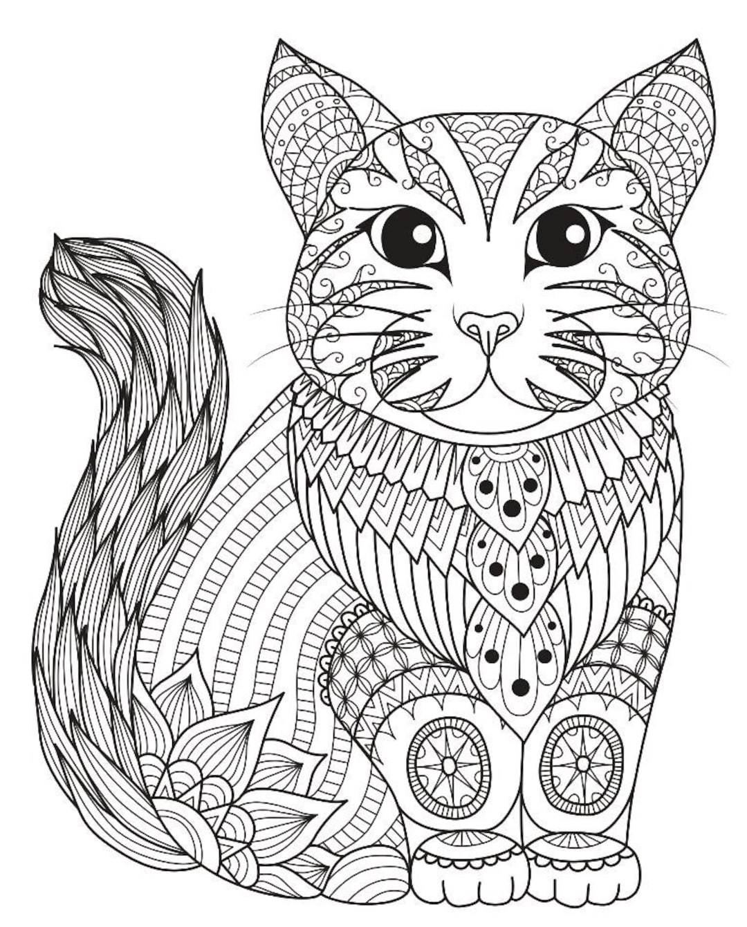 Animals Mandala Adult Coloring Book, PDF Printable Pages, Stress Relief ...