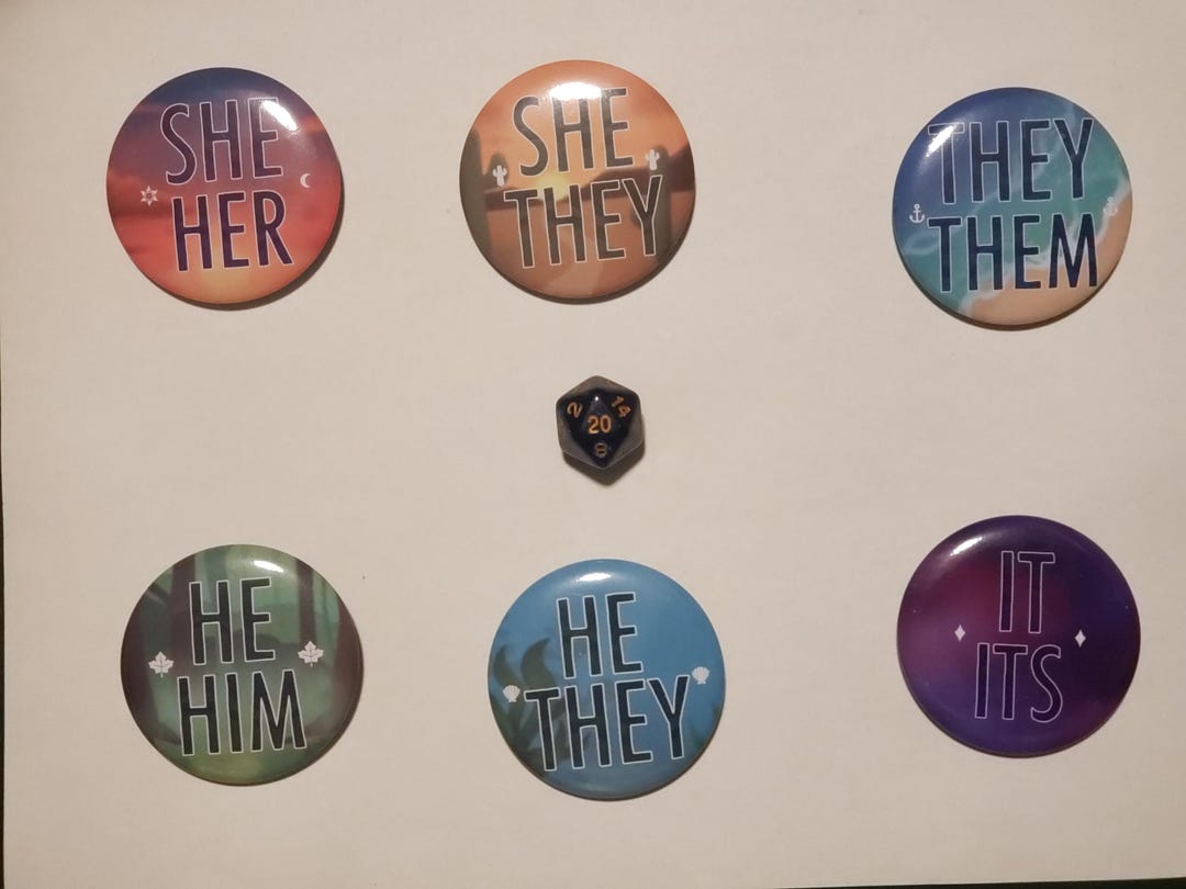Pronoun Pins - Etsy