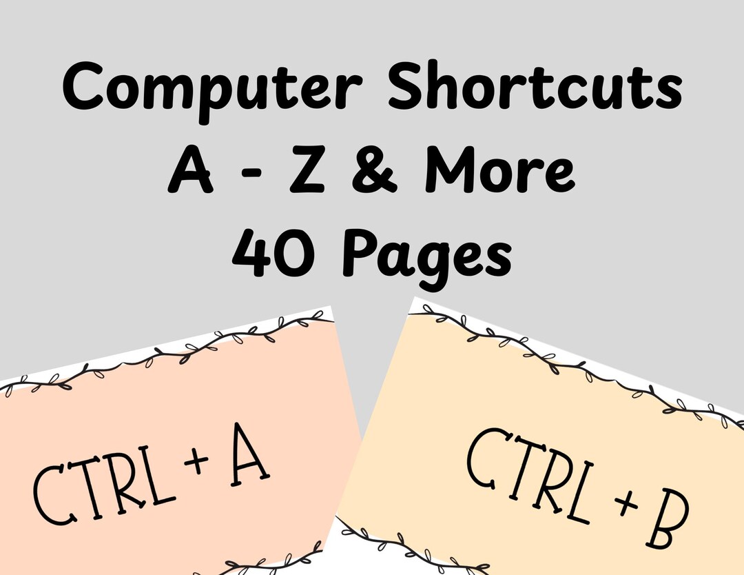 Classroom Printable Computer Shortcut Decor | Digital PDF File ...