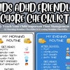 Kids Daily ADHD Routine Planner, Childrens Everyday Self Care Checklist ...