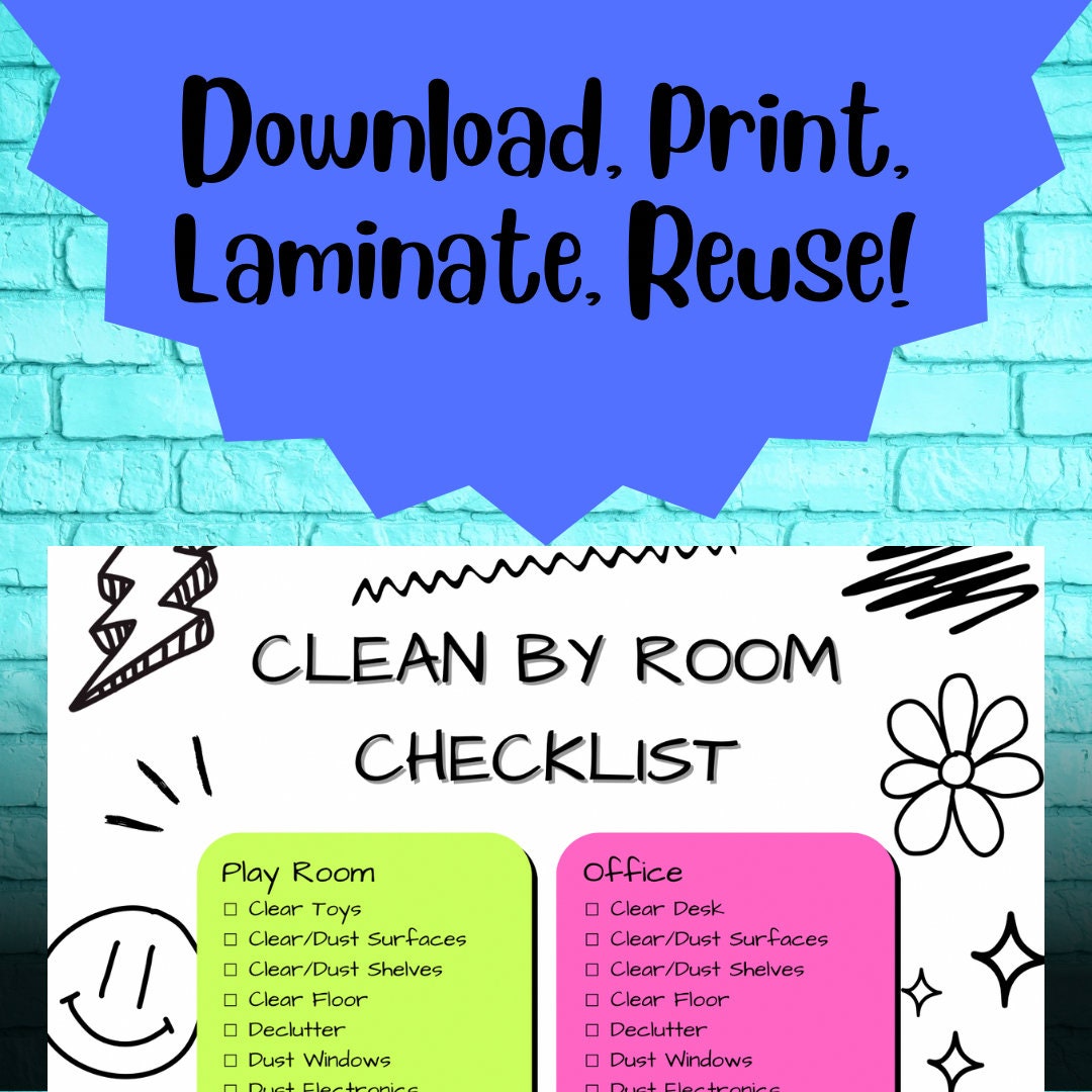 Cleaning Checklist for Beginners Room Cleaning Schedule for Home ...