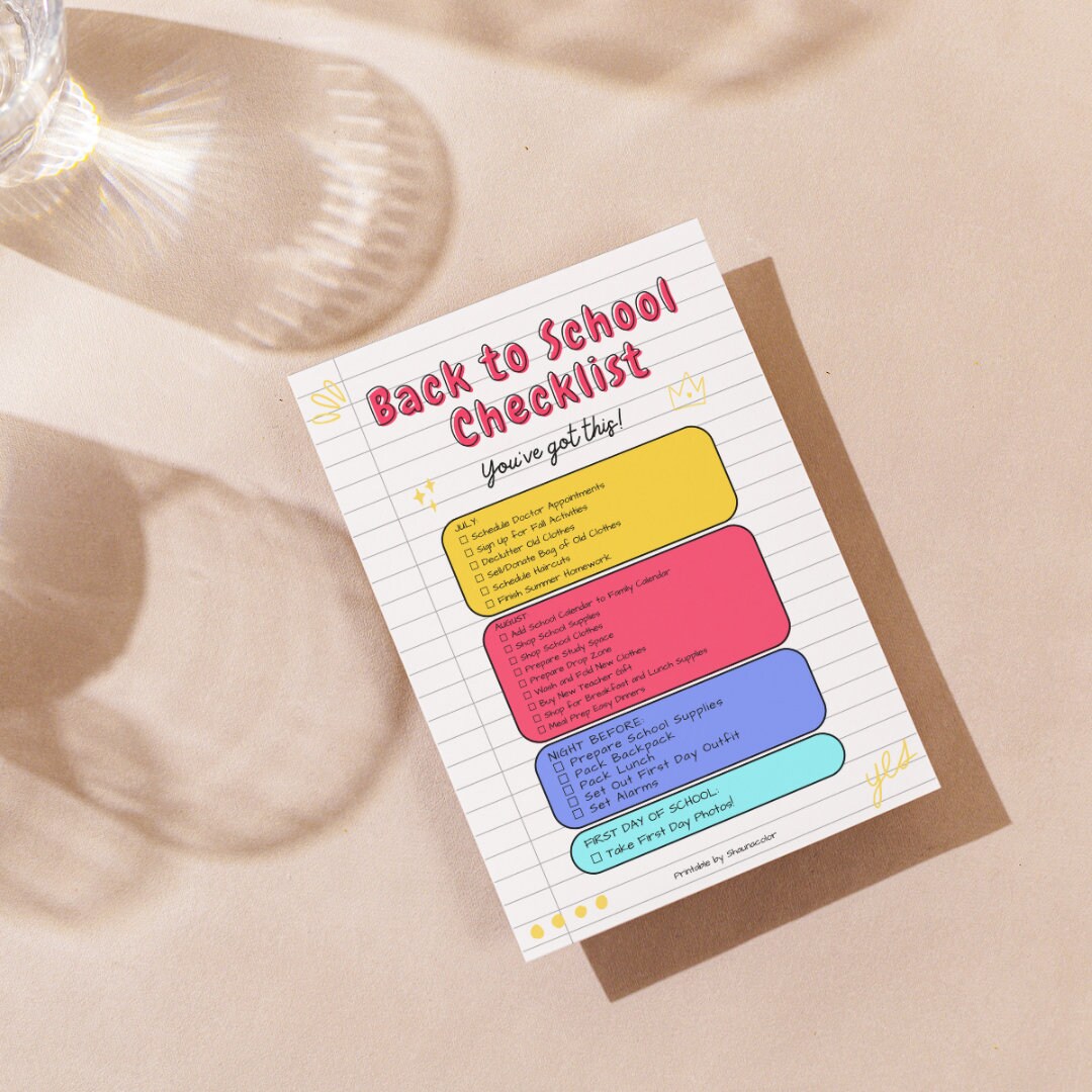 Parents Back to School Checklist for Hassle Free Planning, Printable ...