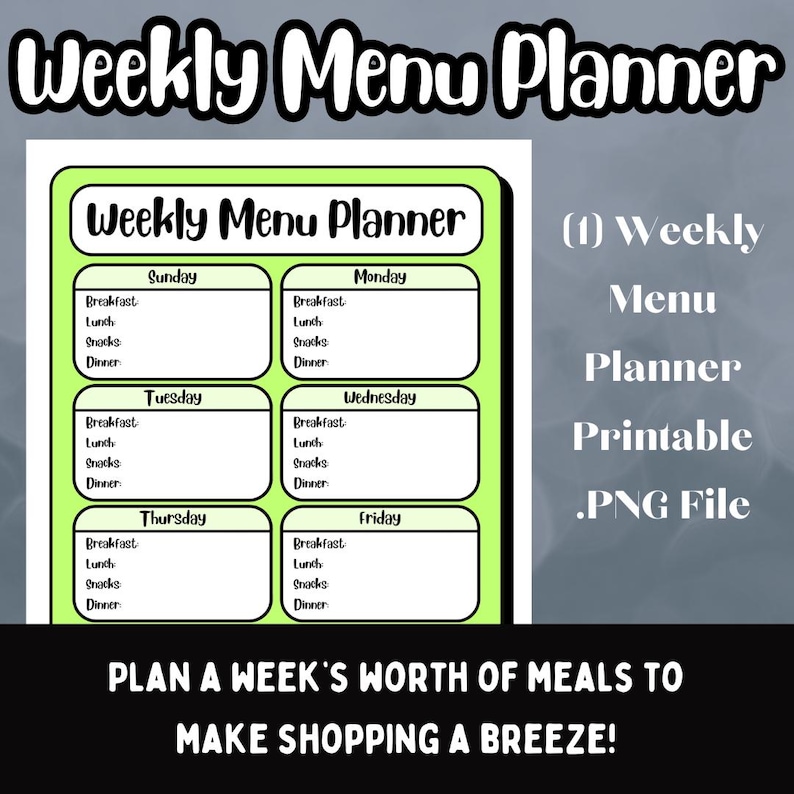Complete Meal Planner, Designed for Visual Simplicity, 9 Lime Pages ...