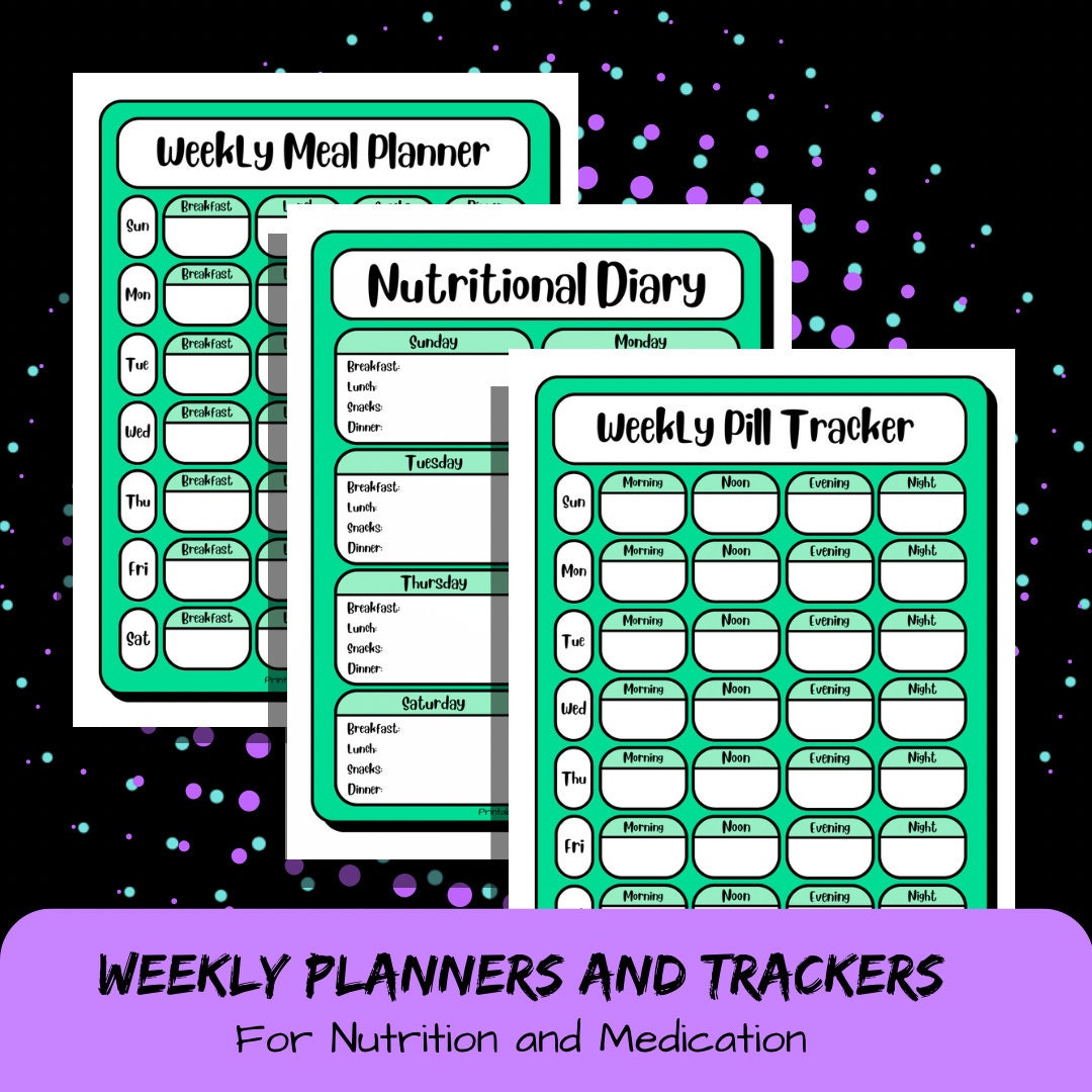 Green Menu Planning Binder Pack, 11 Page Bundle for Quick and Easy Meal ...