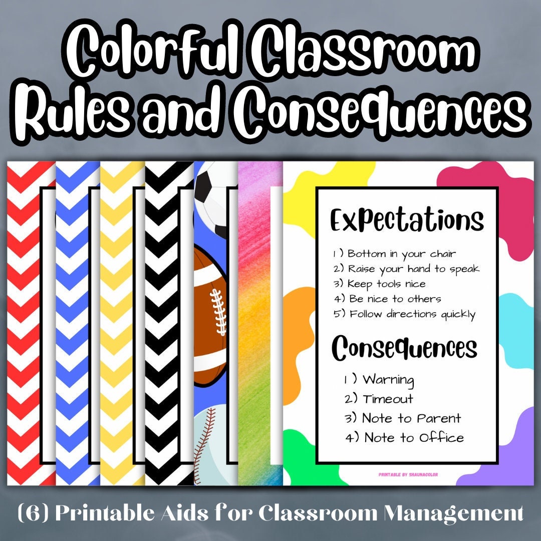 Class Rules and Consequences Bundle, Classroom Expectations Poster Pack ...
