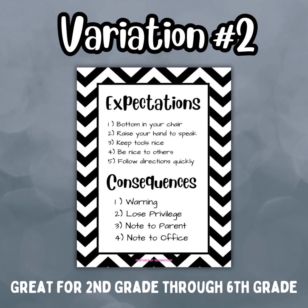 Elementary Classroom Expectations And Consequences Elementary