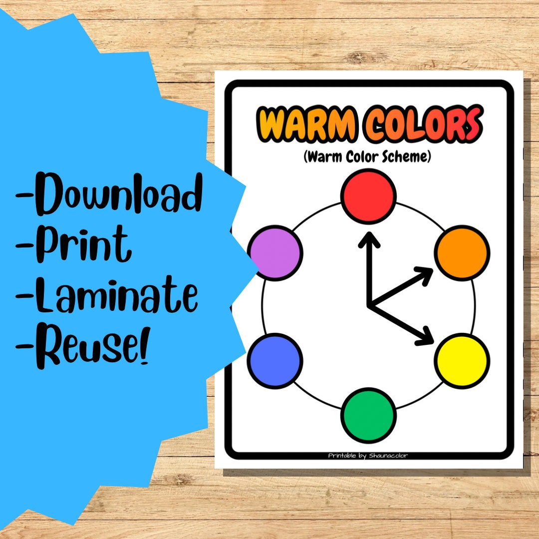 Warm Color Visual Aid Poster for Classrooms Teaching Color Theory ...