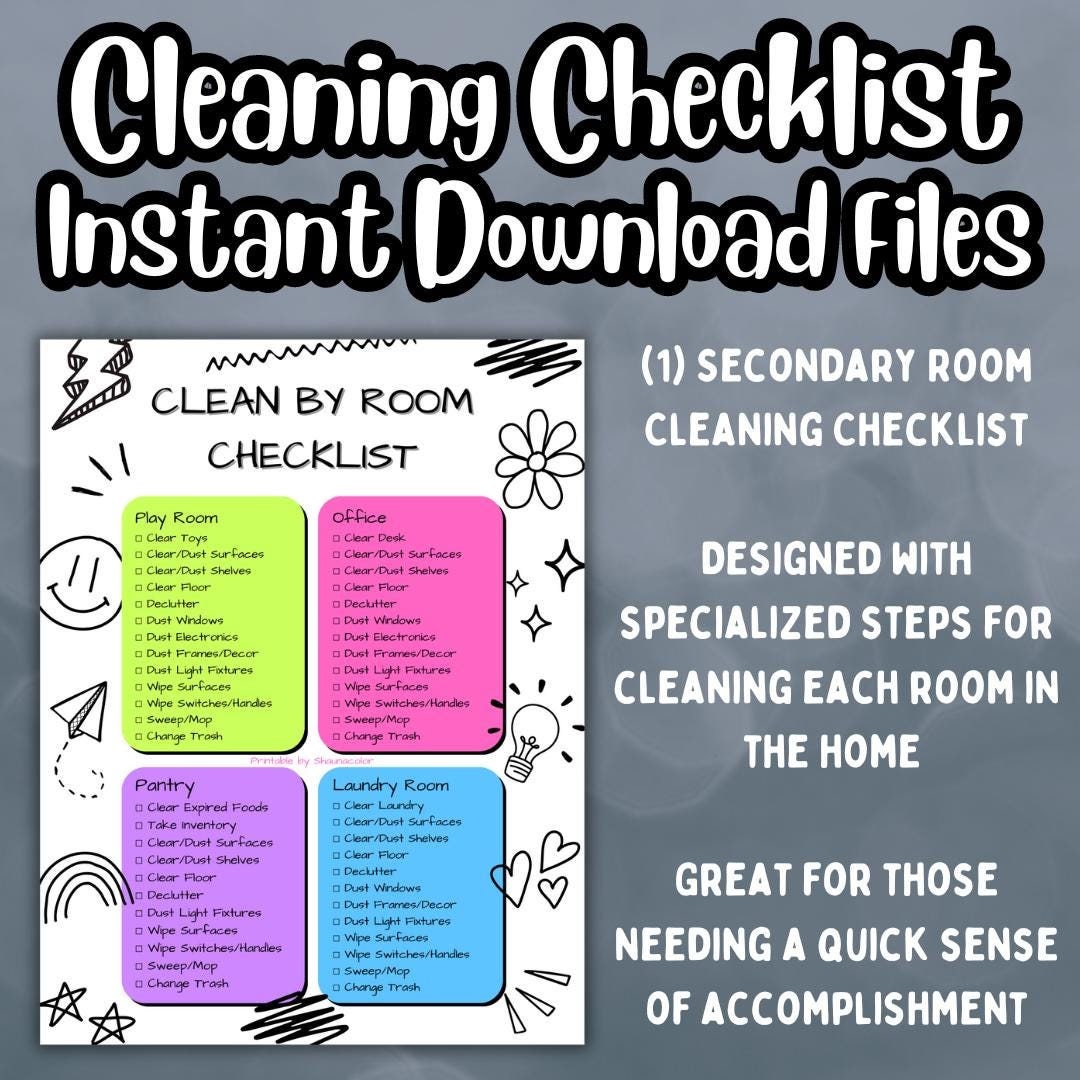Cleaning Checklist for Beginners Room Cleaning Schedule for Home ...