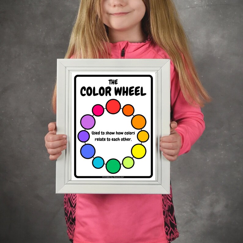 Color Wheel Visual Aid Poster for Classrooms, 1 Page Printable File for ...