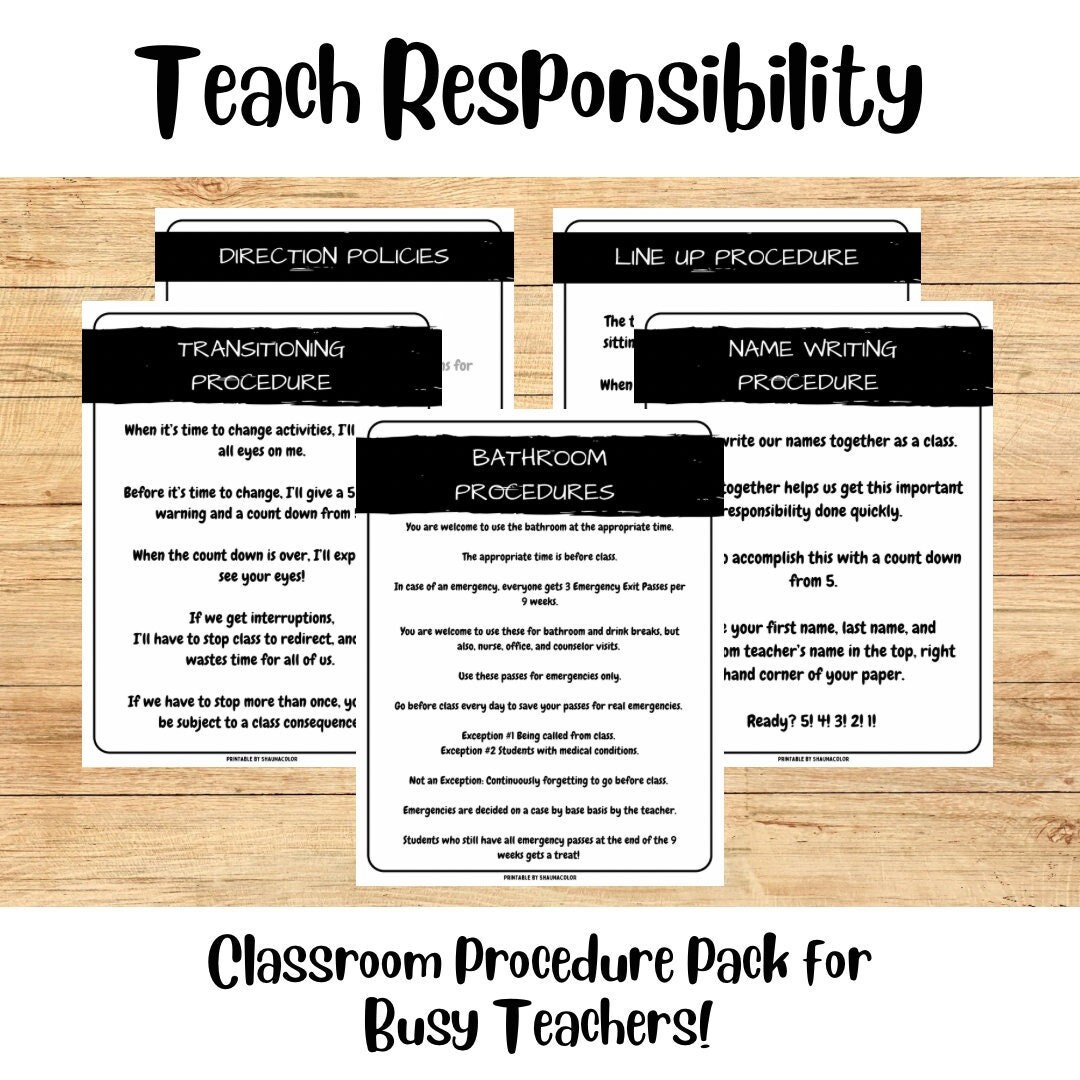 Classroom Procedures Pack, Class Policies for Effective Behavior ...