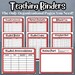 Teaching Binder Essentials, 8 Documents in Multiple Colors for Easy ...