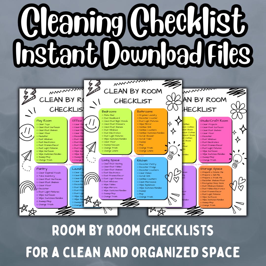 Cleaning Checklist for Beginners Room Cleaning Schedule for Home ...
