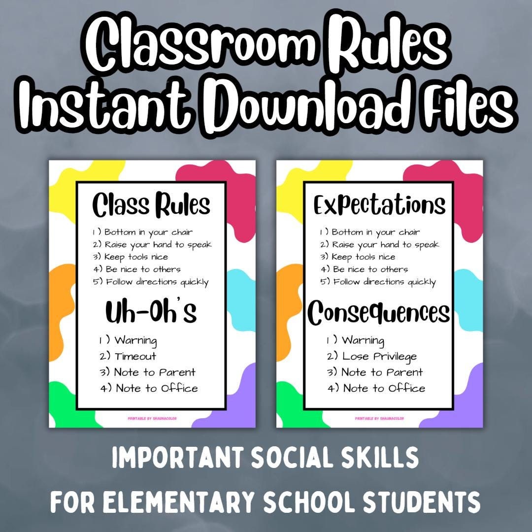 Classroom Expectations and Consequences for Elementary School Students ...