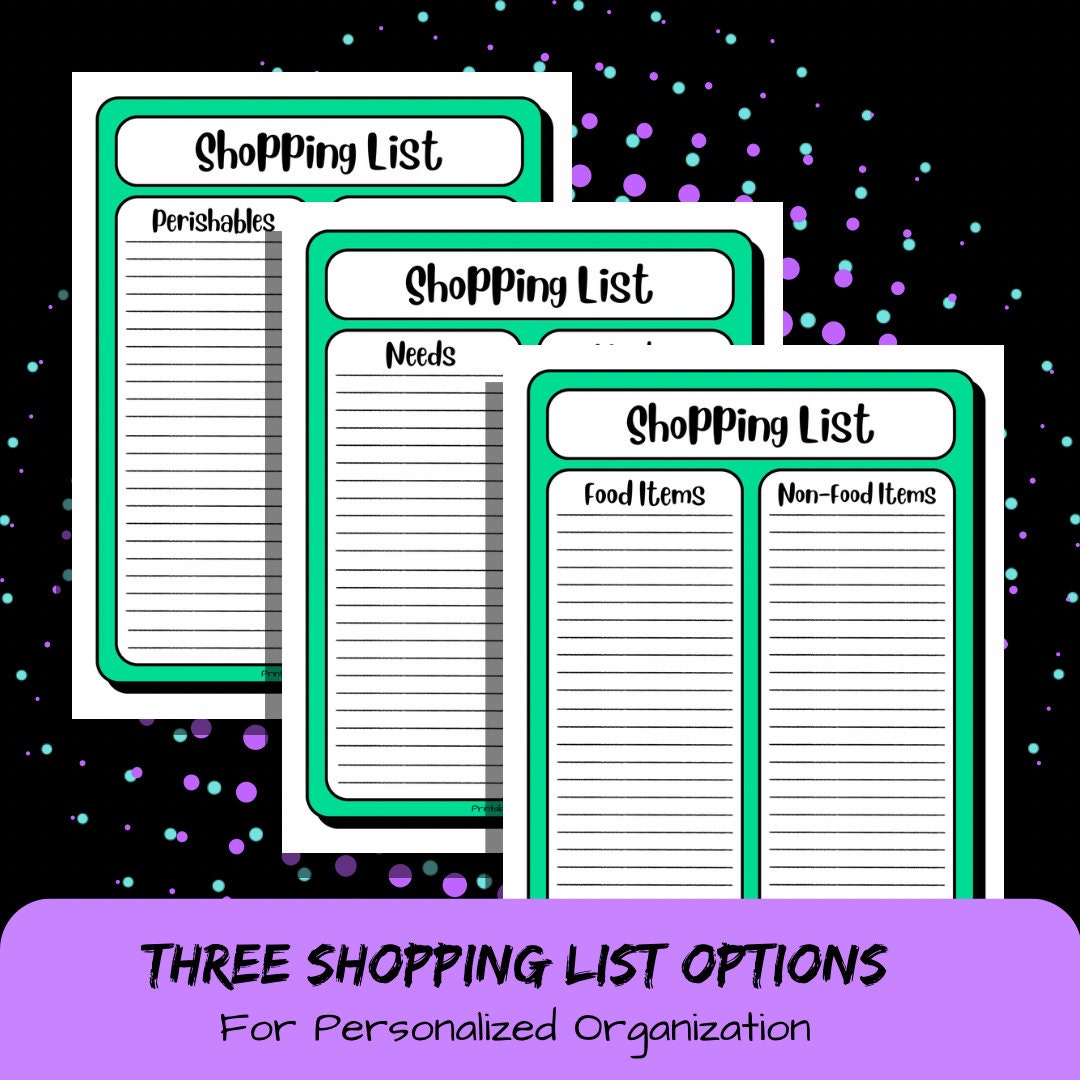 Green Menu Planning Binder Pack, 11 Page Bundle for Quick and Easy Meal ...