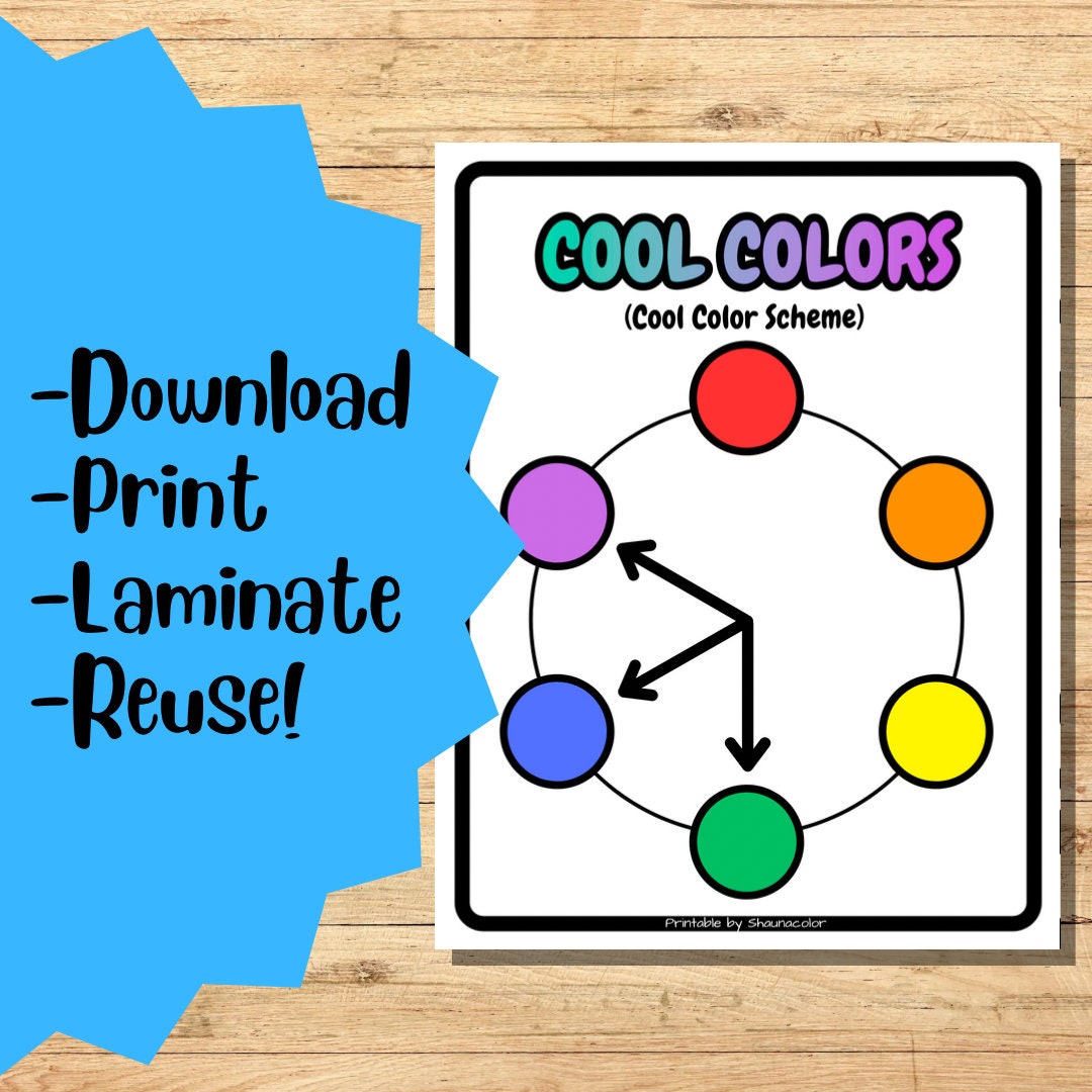 Cool Color Visual Aid Poster for Classrooms Teaching Color - Etsy