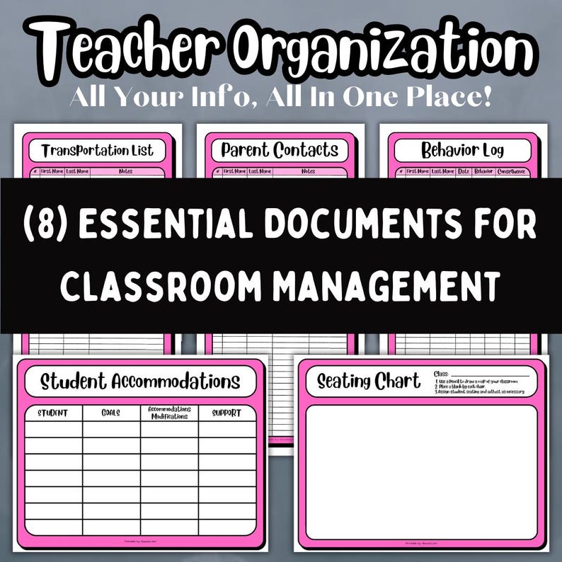 Teaching Binder Essentials, Royal Blue, 8 Documents for Easy Classroom ...