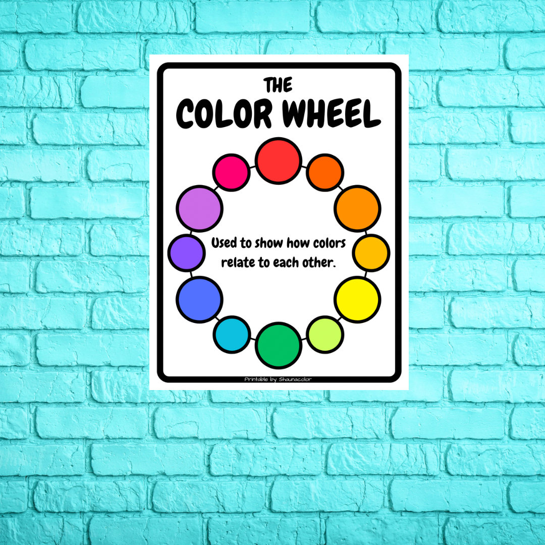Color Wheel Visual Aid Poster for Classrooms, 1 Page Printable File for ...