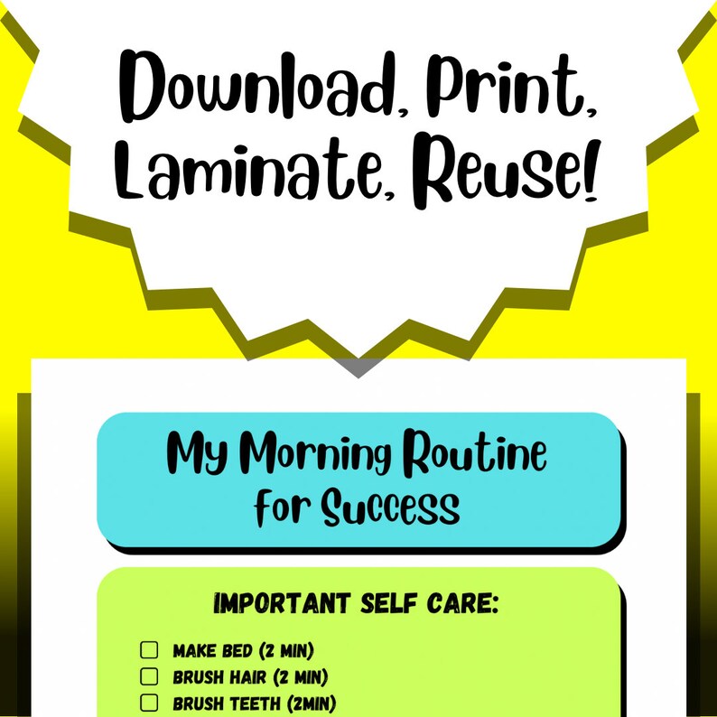 School Routine for Teens Daily School Checklist, Morning and Evening ...