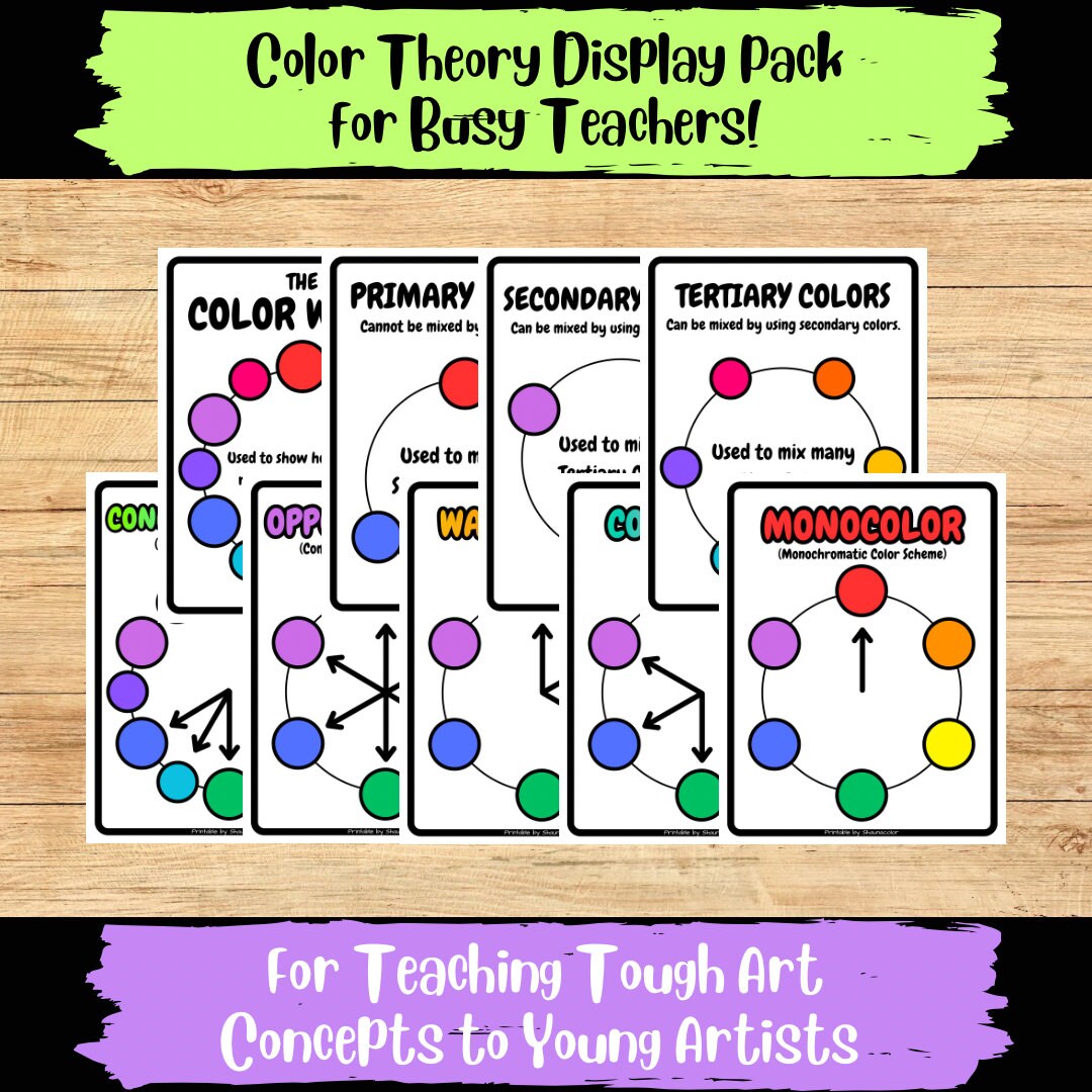 Color Theory Visual Aid Bundle for Classrooms, 9 Page Display Pack for ...