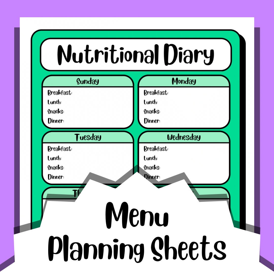 Green Menu Planning Binder Pack, 11 Page Bundle for Quick and Easy Meal ...