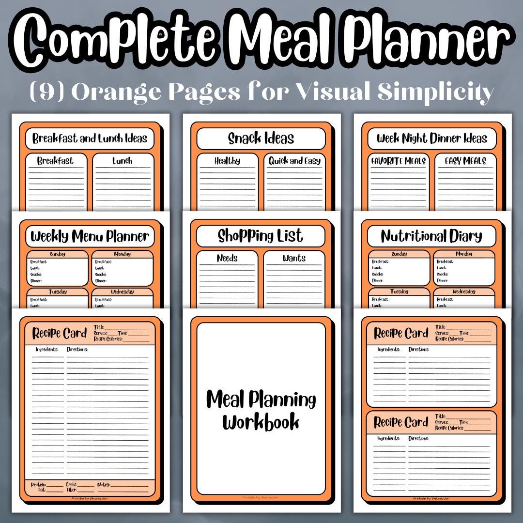 Meal Planners Designed With Visual Simplicity for Calm Focus and ...