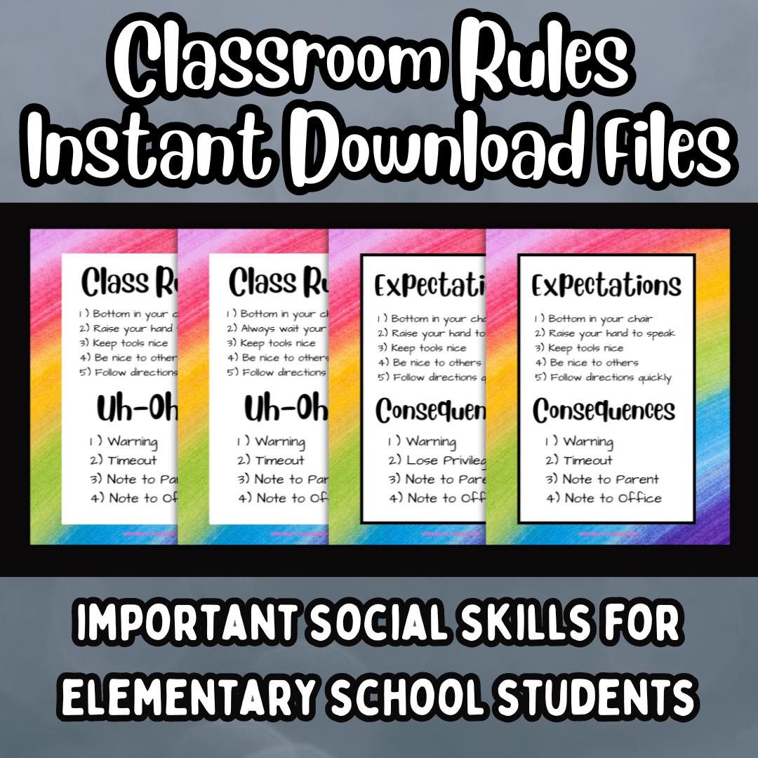 Class Rules Poster, Behavior Management for Kids, Teacher Hacks for ...